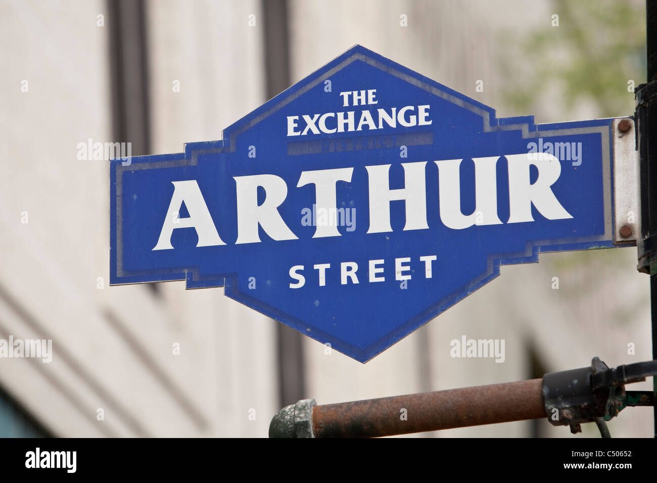 An Arthur street distinctive The Exchange District street sign is ...