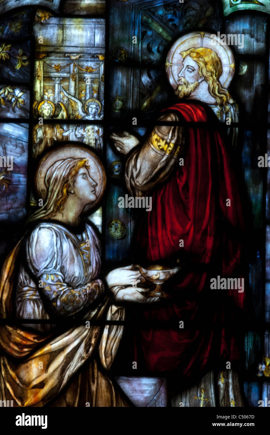 Stained glass -- Jesus window Stock Photo - Alamy