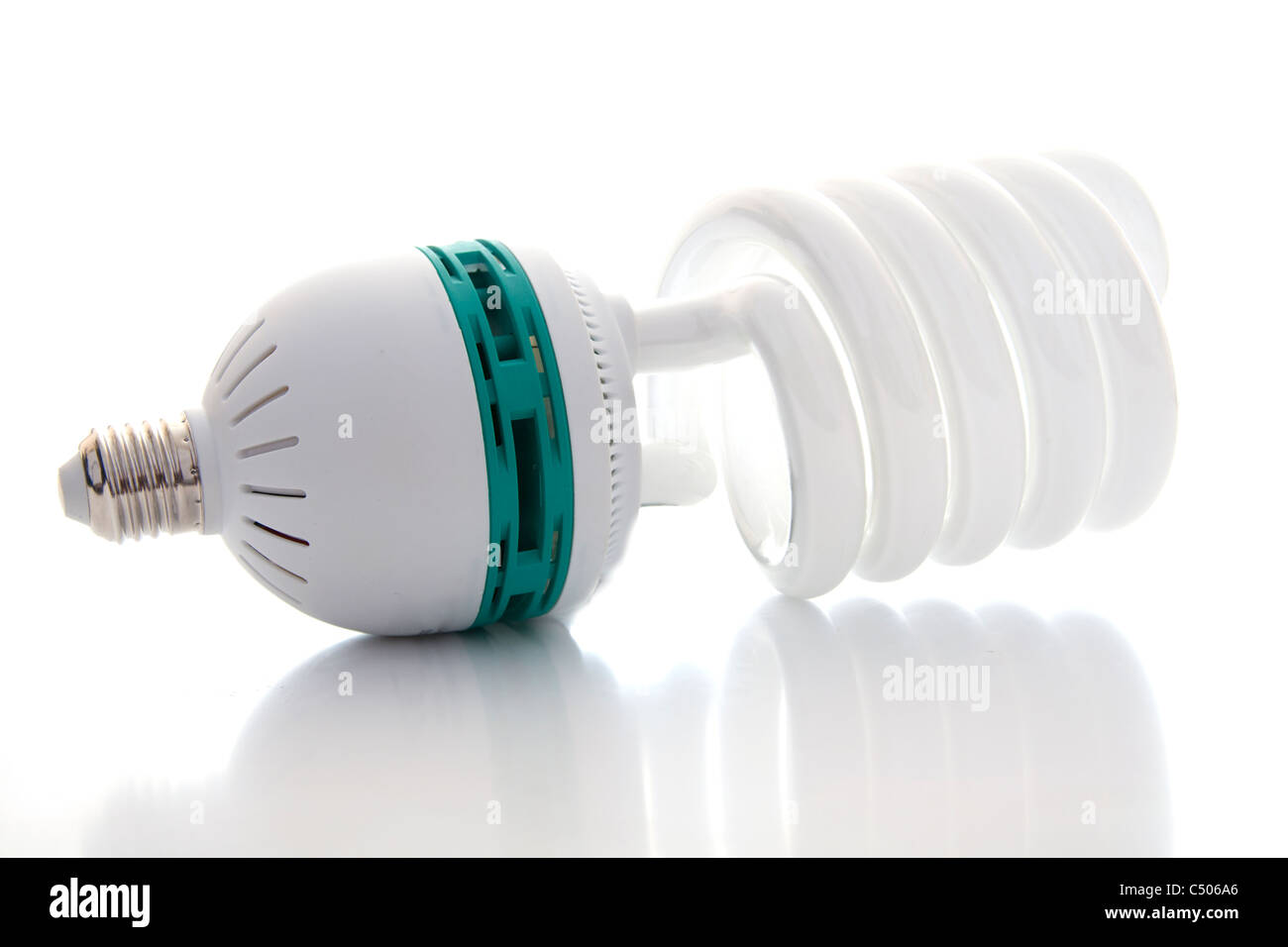 Energy saving, bulb on white background Stock Photo - Alamy