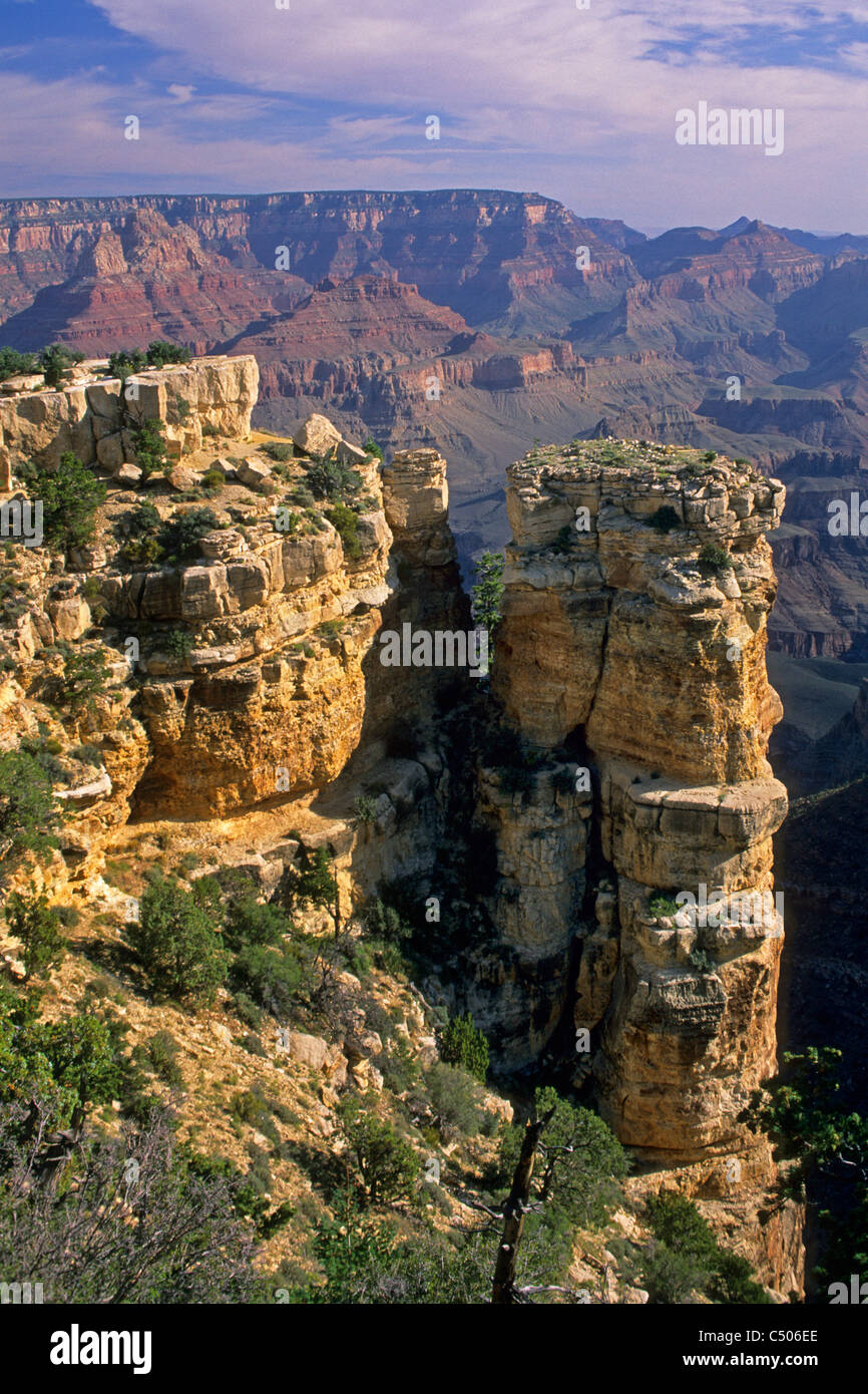 Eroded cliffs on the South Rim, Grand Canyon Nat. Pk., ARIZONA Stock ...