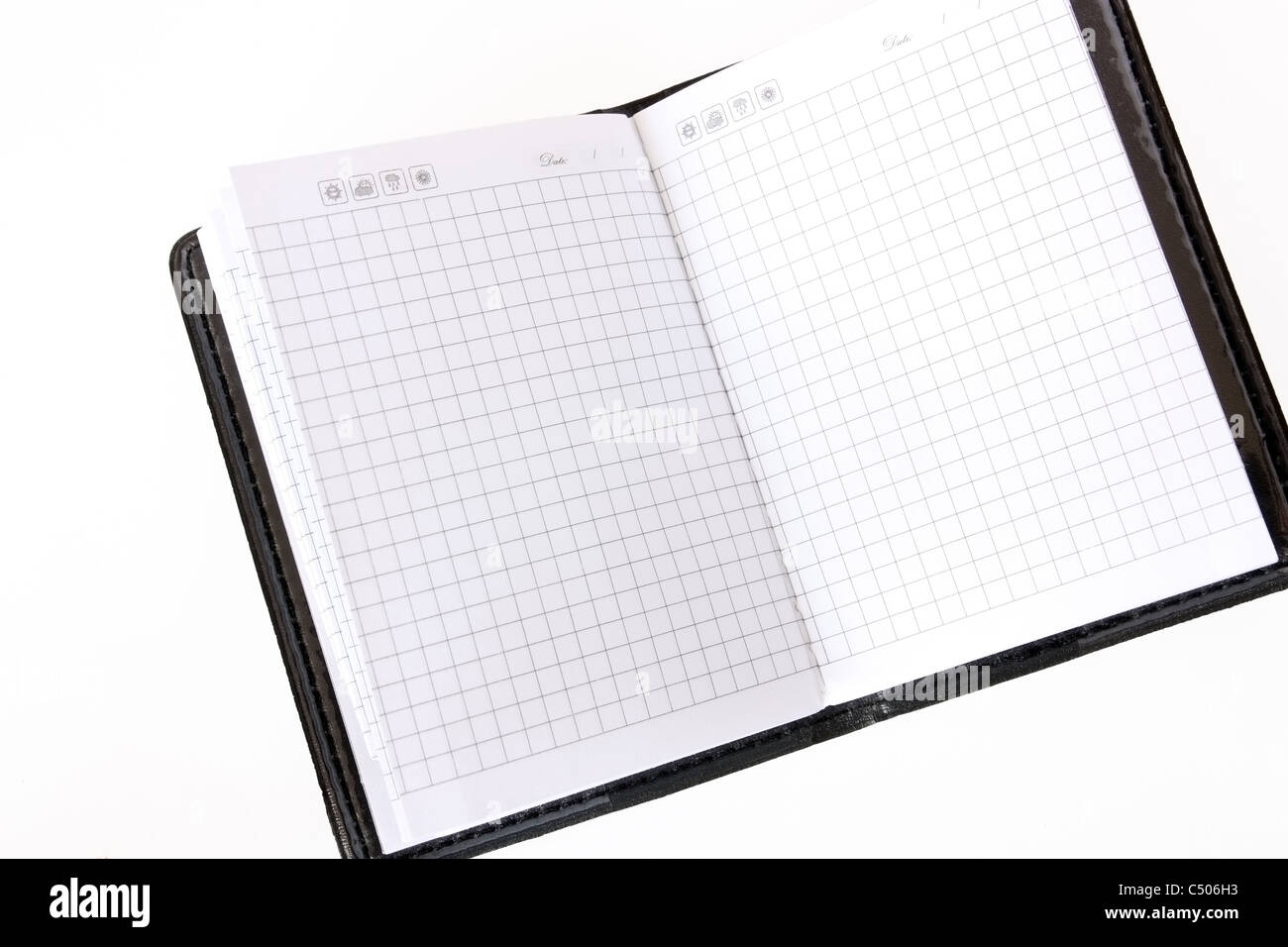 It shows a notebook on a white background Stock Photo - Alamy