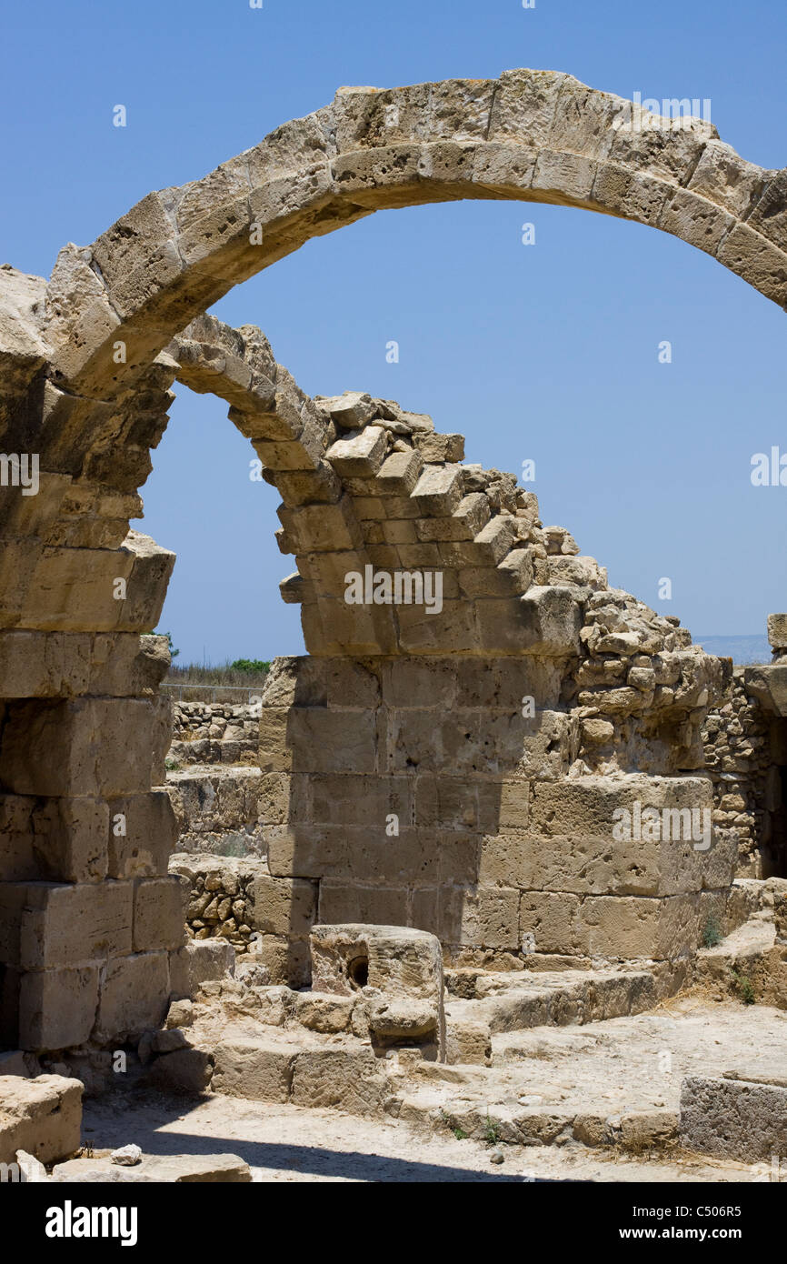 Paphos Archaeological Park arch [Ruins of church] Cyprus Stock Photo ...