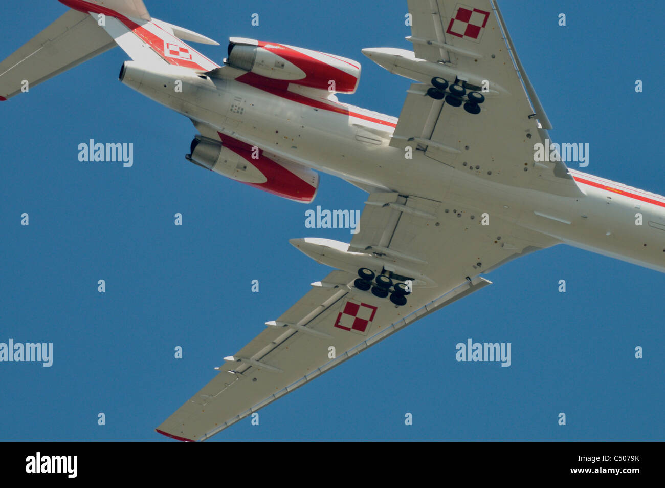 Polish airplane coming to land at Krakow airport Stock Photo - Alamy