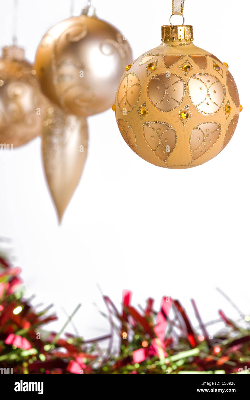 Hanging Gold Baubles High Resolution Stock Photography and Images - Alamy