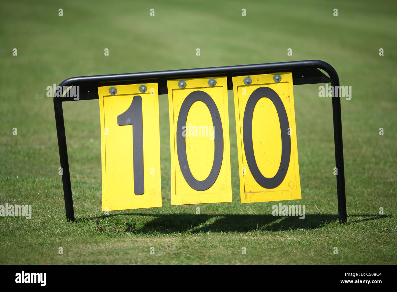 Distance markers on a golf practice ground. Picture by James Boardman ...
