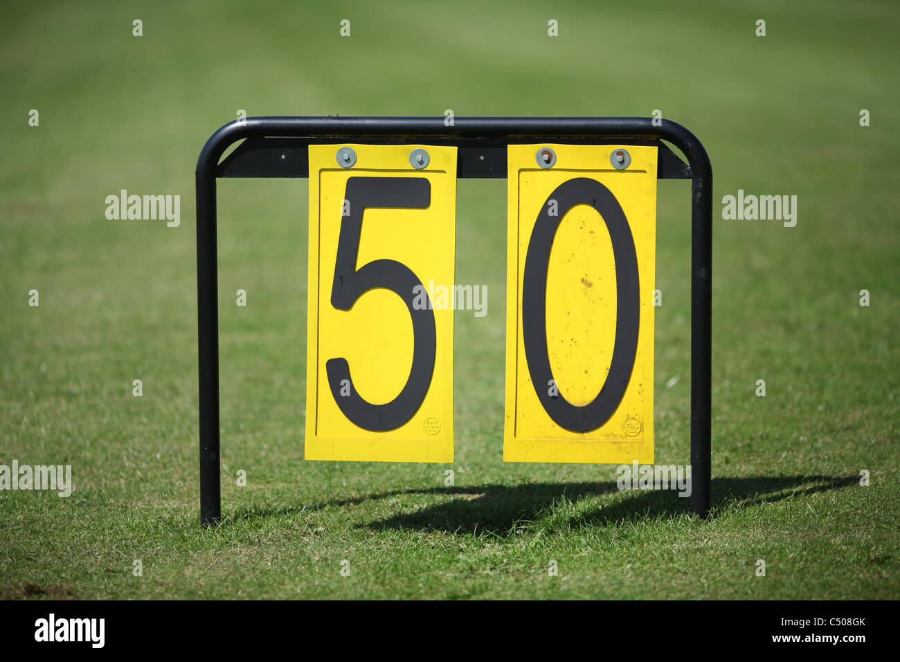 Distance markers on a golf practice ground. Picture by James Boardman ...