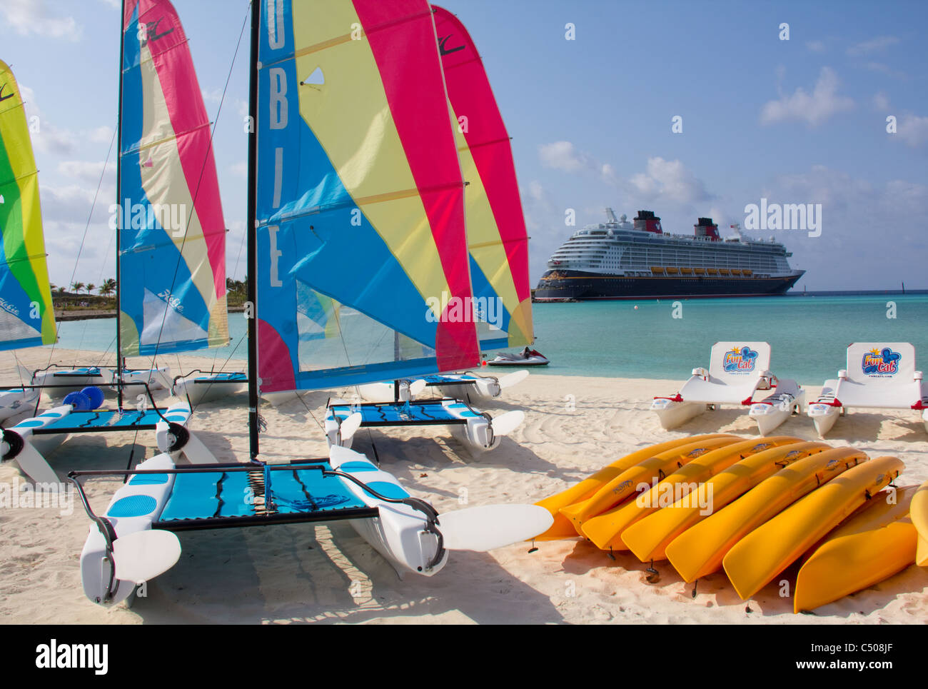 The beach on Disney Cruise Line's private island paradise, Castaway Cay ...