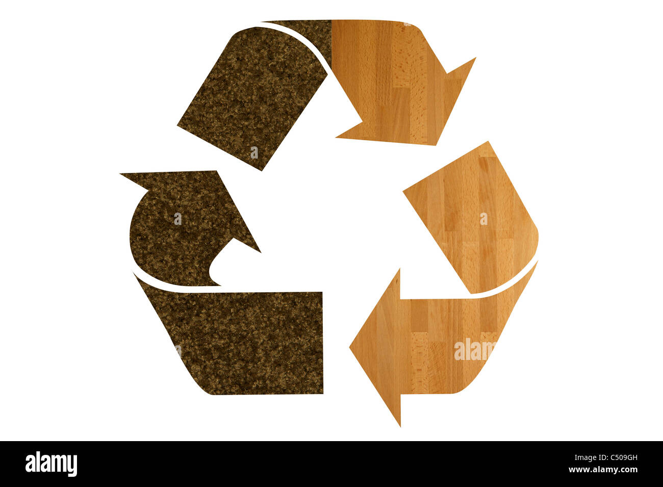 A recycle symbol cutout on a white background Stock Photo - Alamy