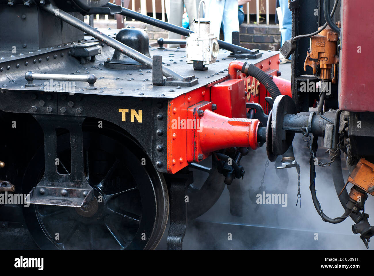 Steam engine bumper fenders, Toddington railway centre. UK Stock Photo ...