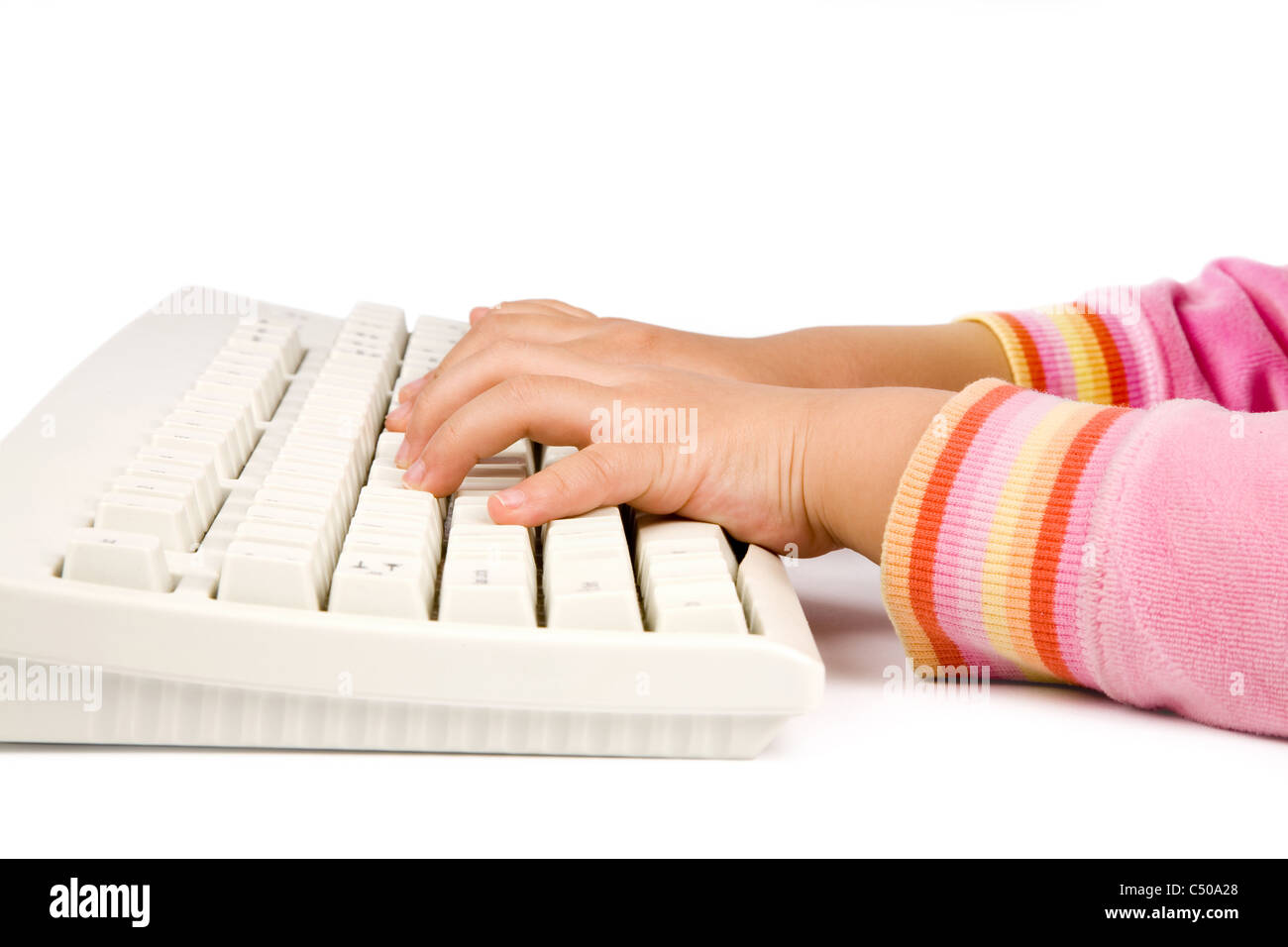 children learning typing, learning concept Stock Photo - Alamy