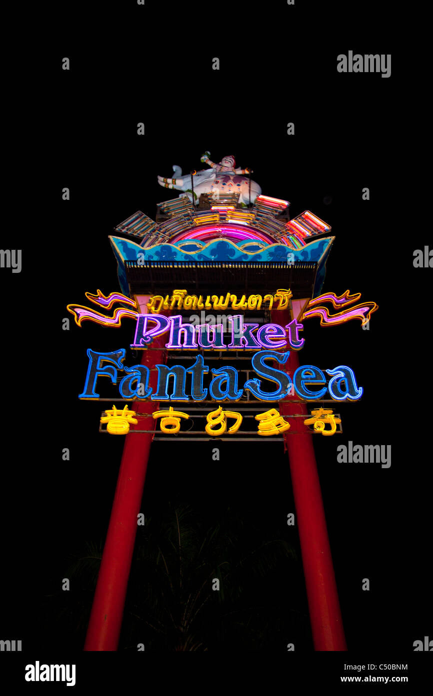 Phuket Fanta Sea neon sign. Phuket – Thailand Stock Photo - Alamy
