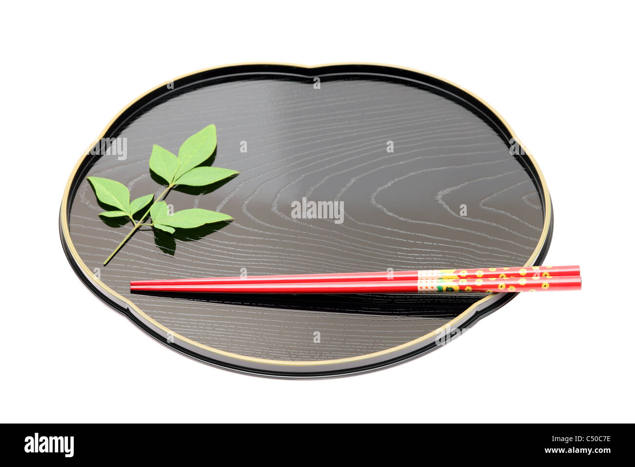 Traditional tableware of Japan, chopsticks and tray Stock Photo - Alamy