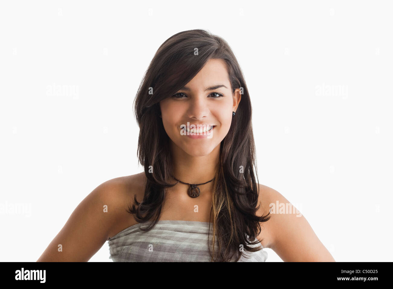 Smiling Hispanic girl Stock Photo - Alamy