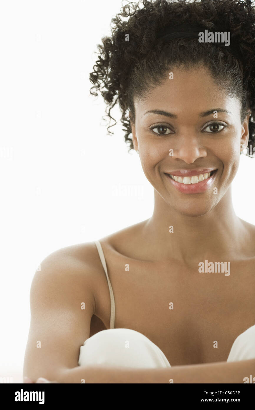 Smiling African American woman Stock Photo - Alamy
