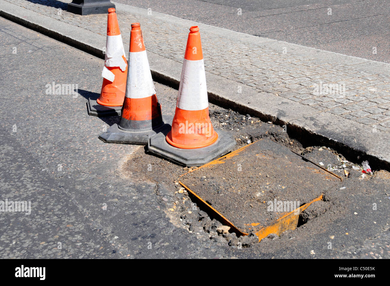 Manhole Hazard High Resolution Stock Photography and Images - Alamy