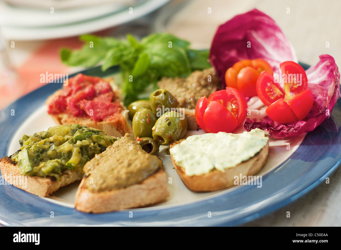 Various Italian crostini Stock Photo - Alamy