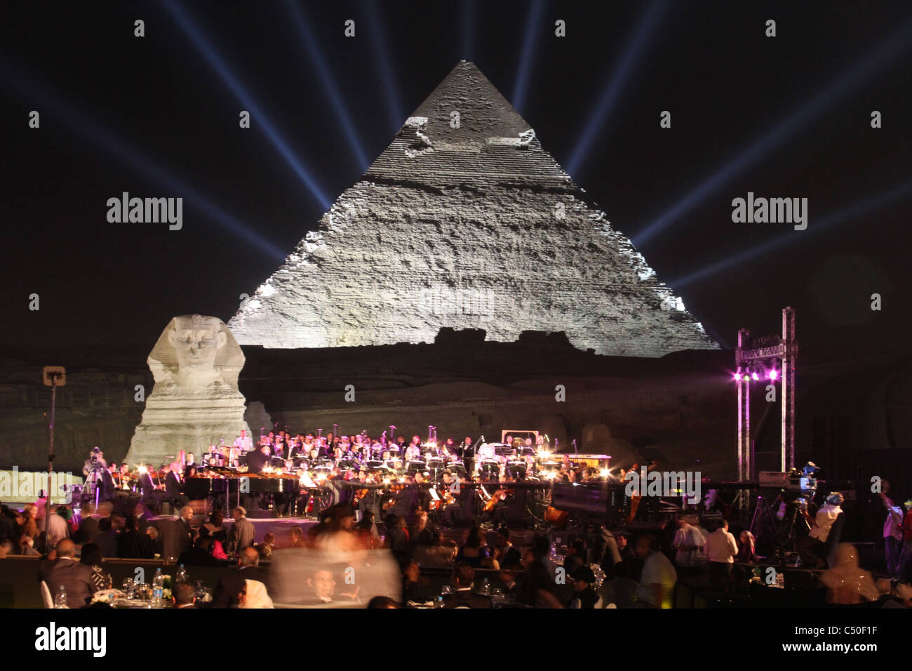 Egyptian Pyramids At Night