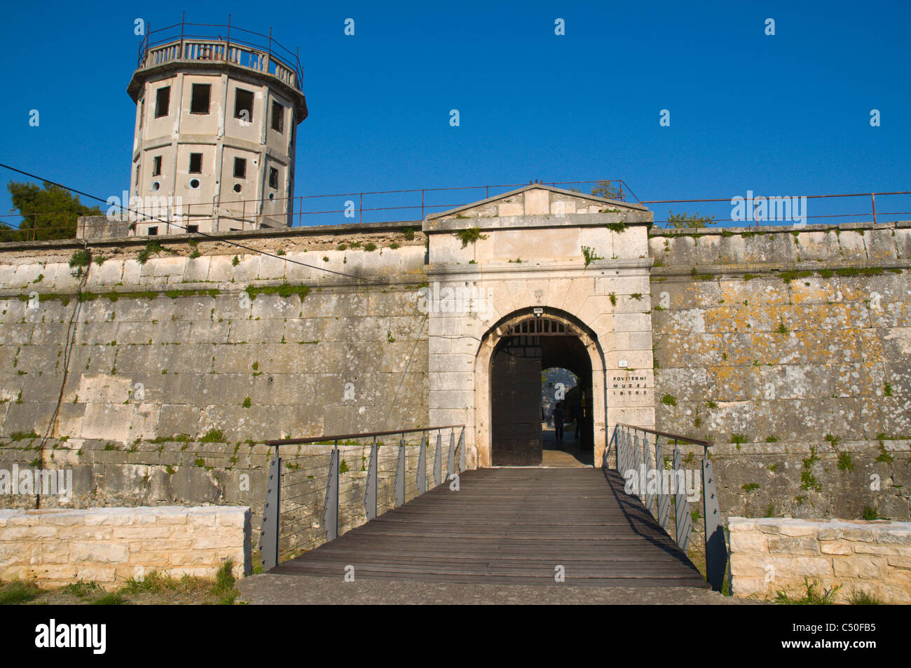 Historical Museum exterior at Kastel hilltop fortress Pula the Istrian ...