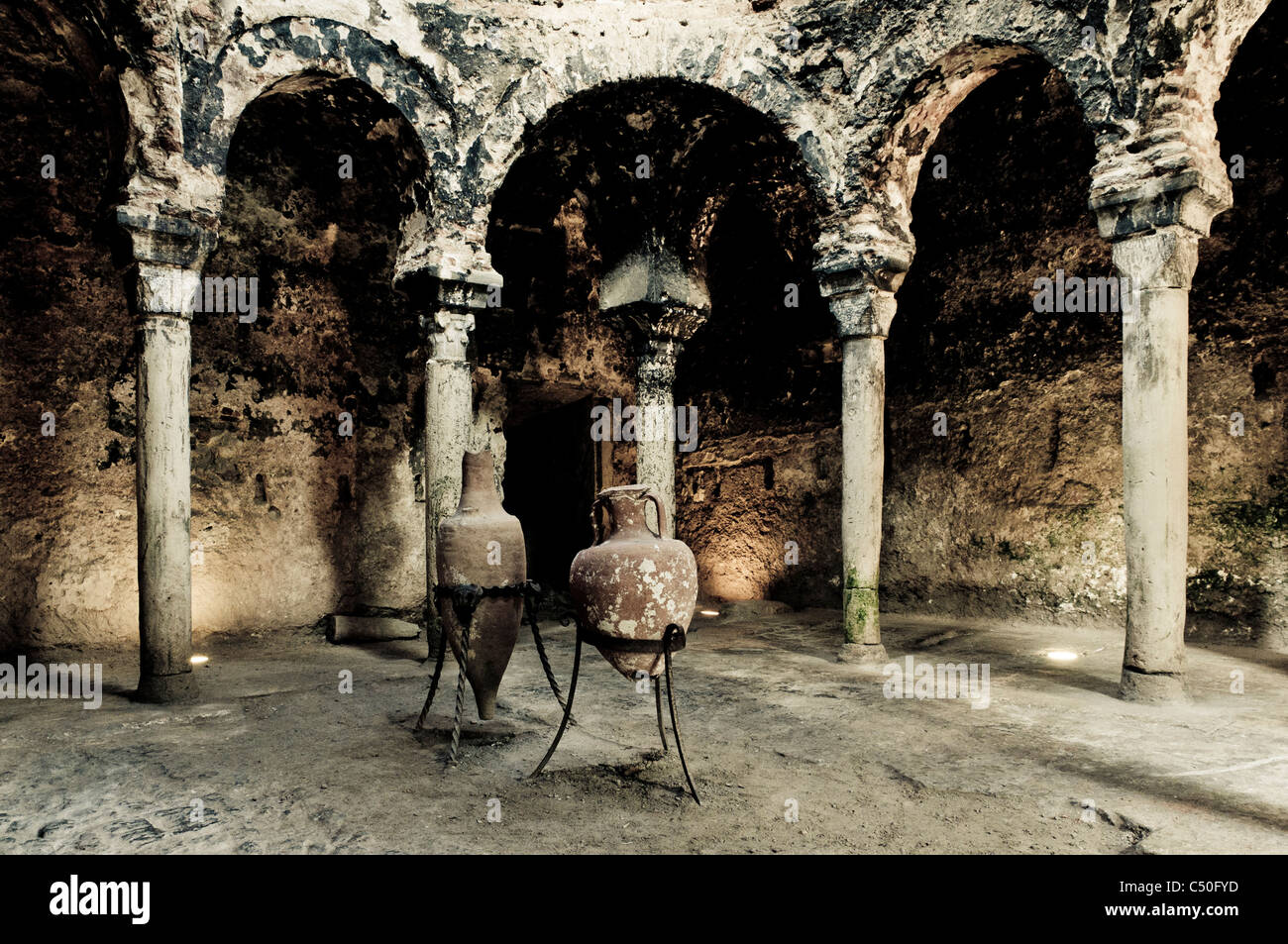 Arab Baths in the historic town centre of Palma de Majorca, Majorca ...