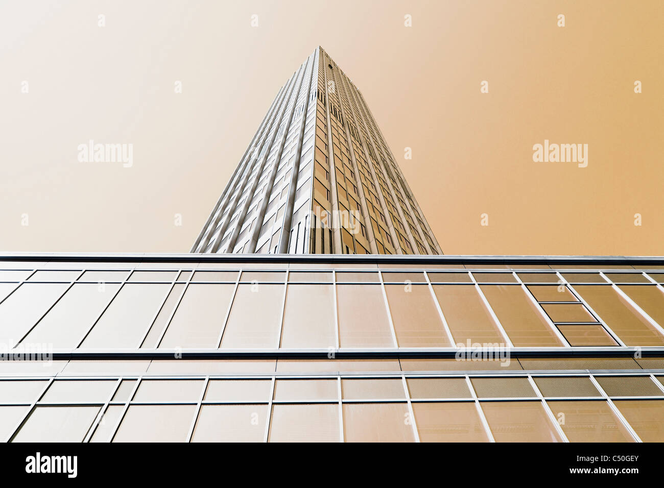 European Central Bank Tower, ECB tower, EZB Tower, facade, creative ...