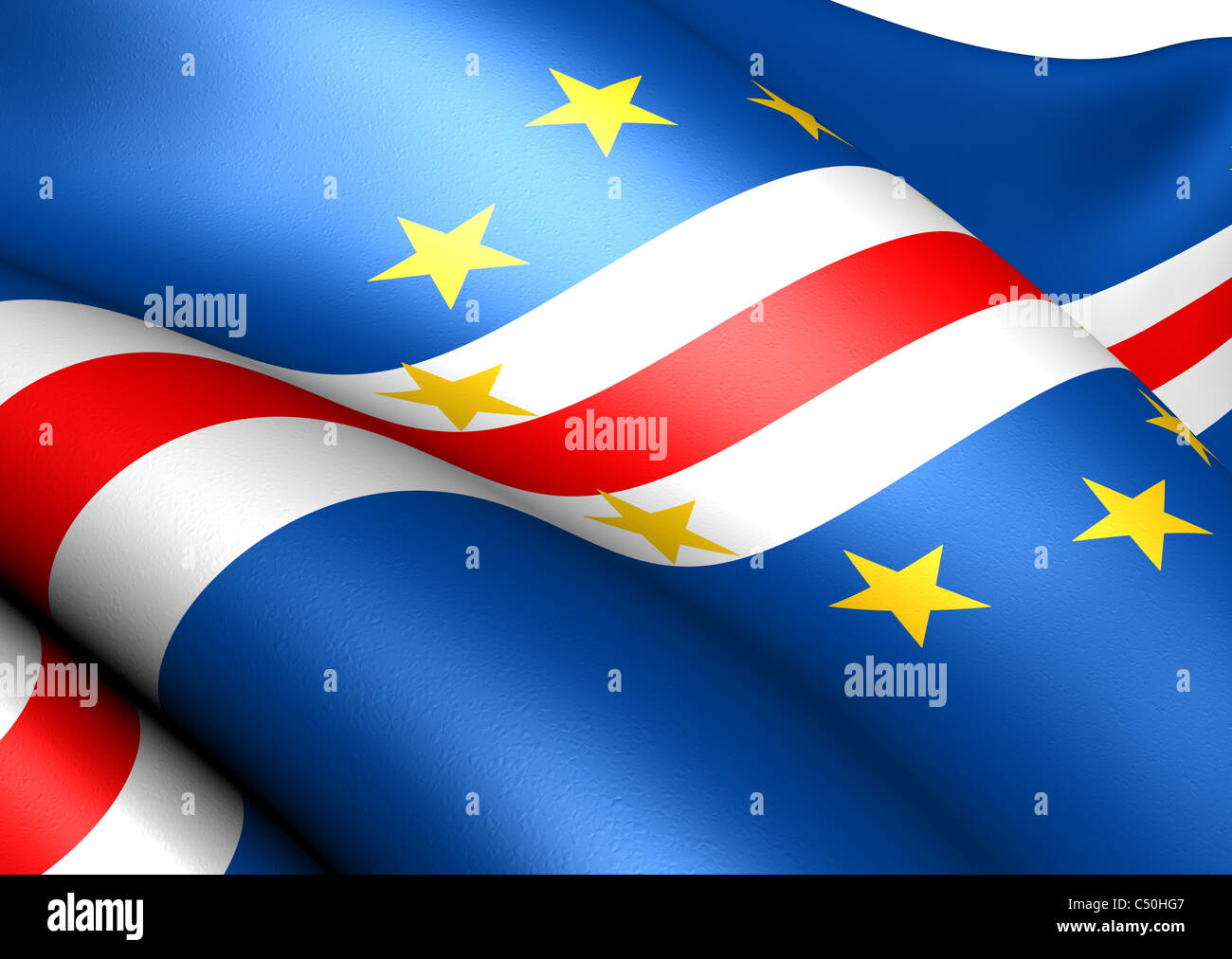 Flag of Cap-Vert against white background. Close up Stock Photo - Alamy