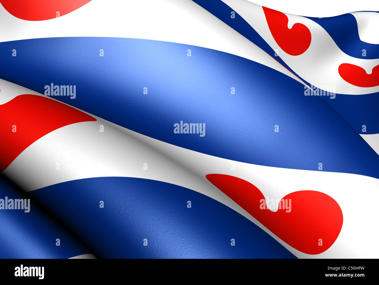 Flag of Friesland, Netherlands, close up Stock Photo - Alamy
