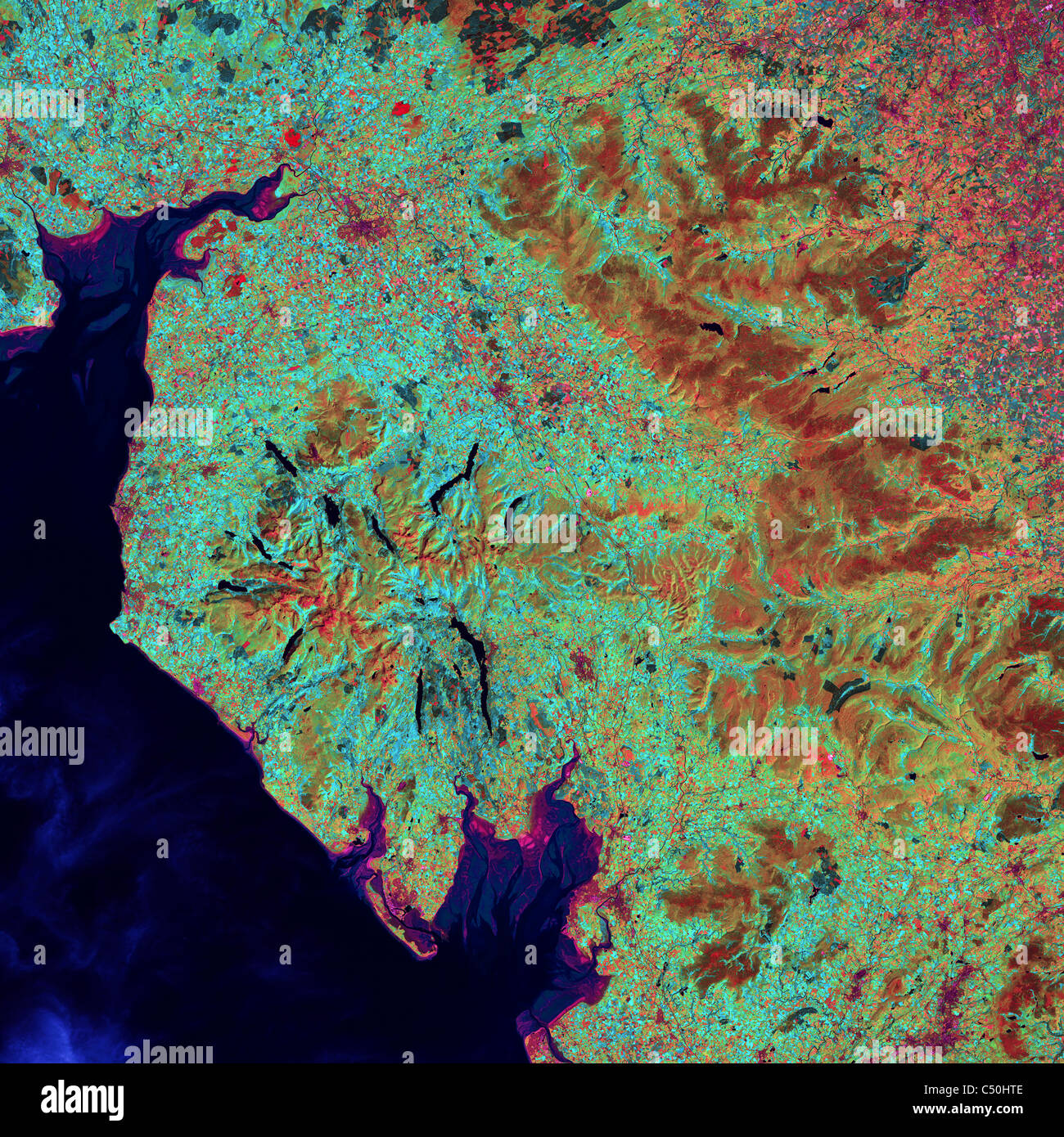 Satellite image britain in hi-res stock photography and images - Alamy