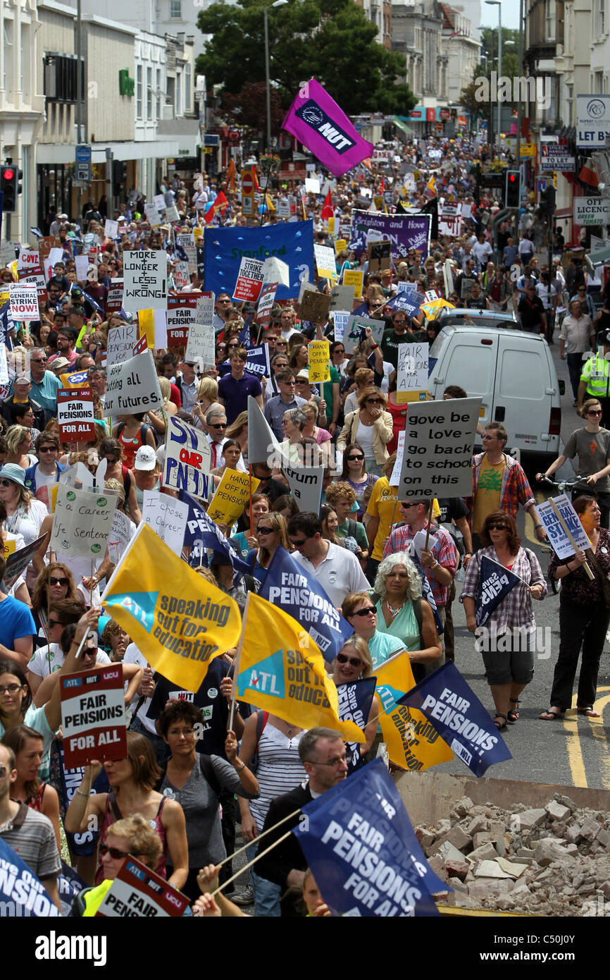General views of the Teachers Strike walking along Western Road in ...