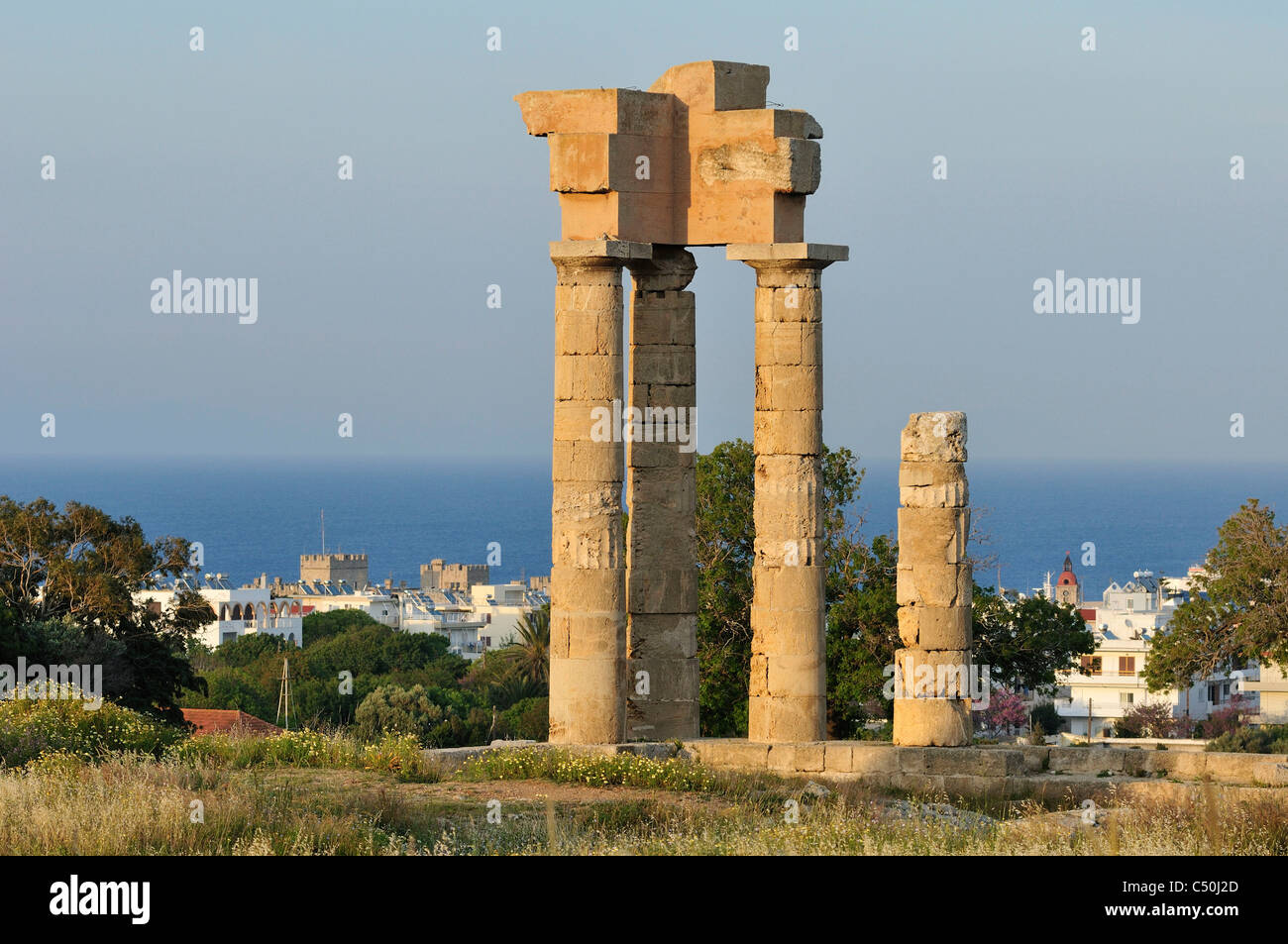 Rhodes. Dodecanese Islands. Greece. Temple of Pythian Apollo in the ...