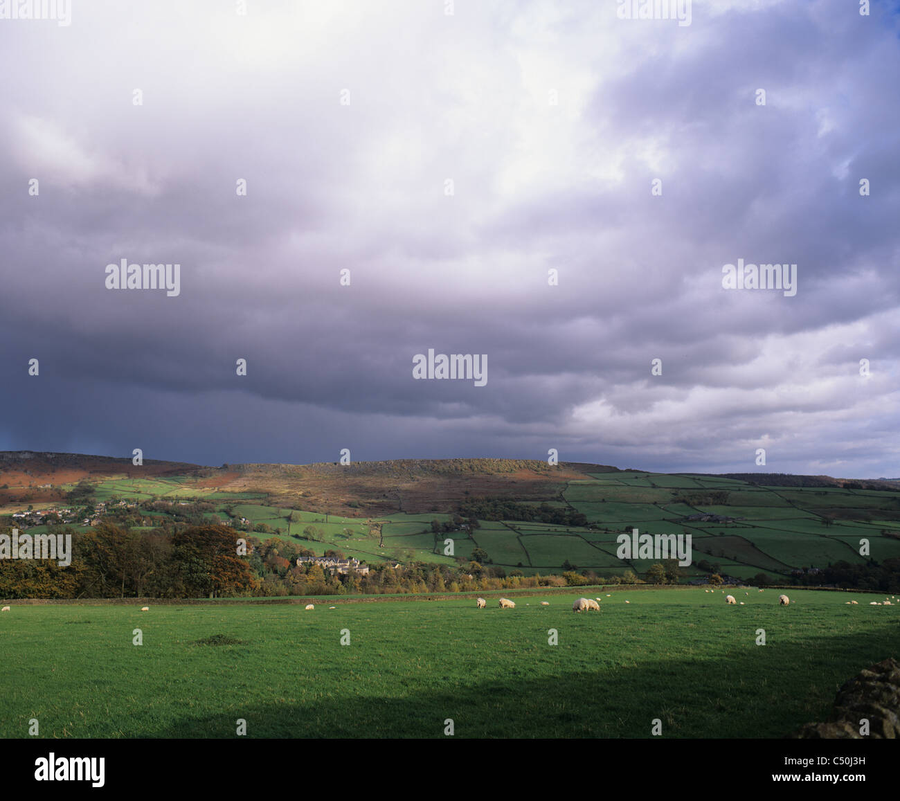 Derwent Valley and Baslow, Peak District, Derbyshire. UK Stock Photo ...