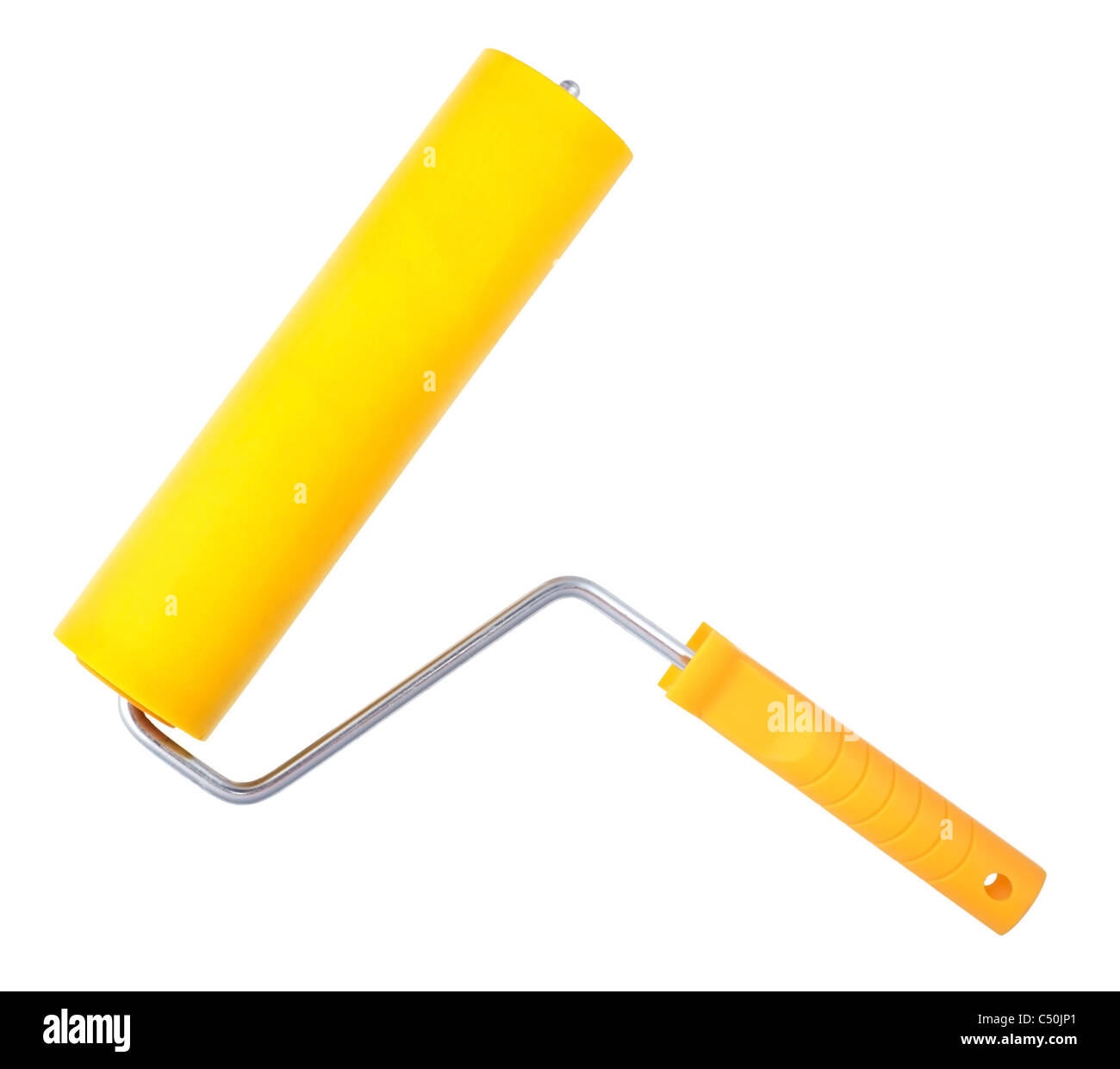 Yellow paint roller, isolated on white background. Without shadow Stock ...