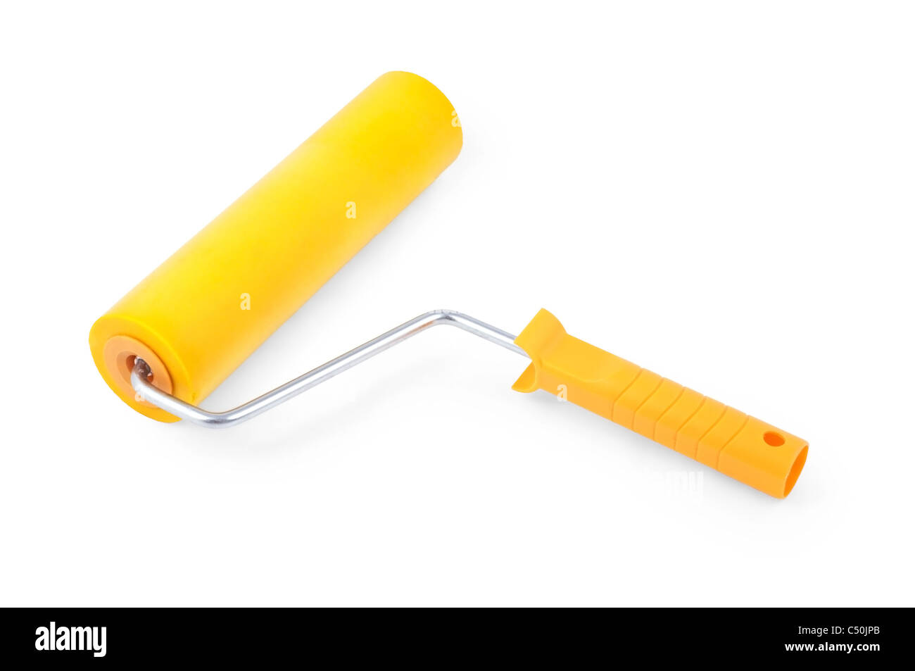 Yellow paint roller, isolated on white background. With shadow Stock ...