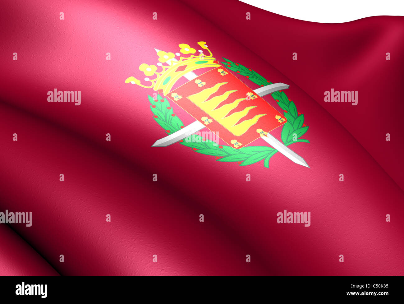 Flag of Valladolid. Close up Stock Photo - Alamy