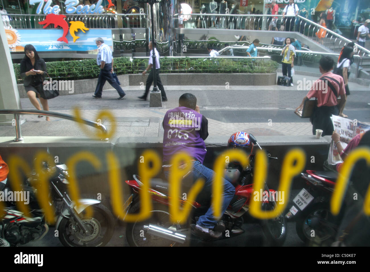 Motorcycle taxi in Bangkok Stock Photo - Alamy
