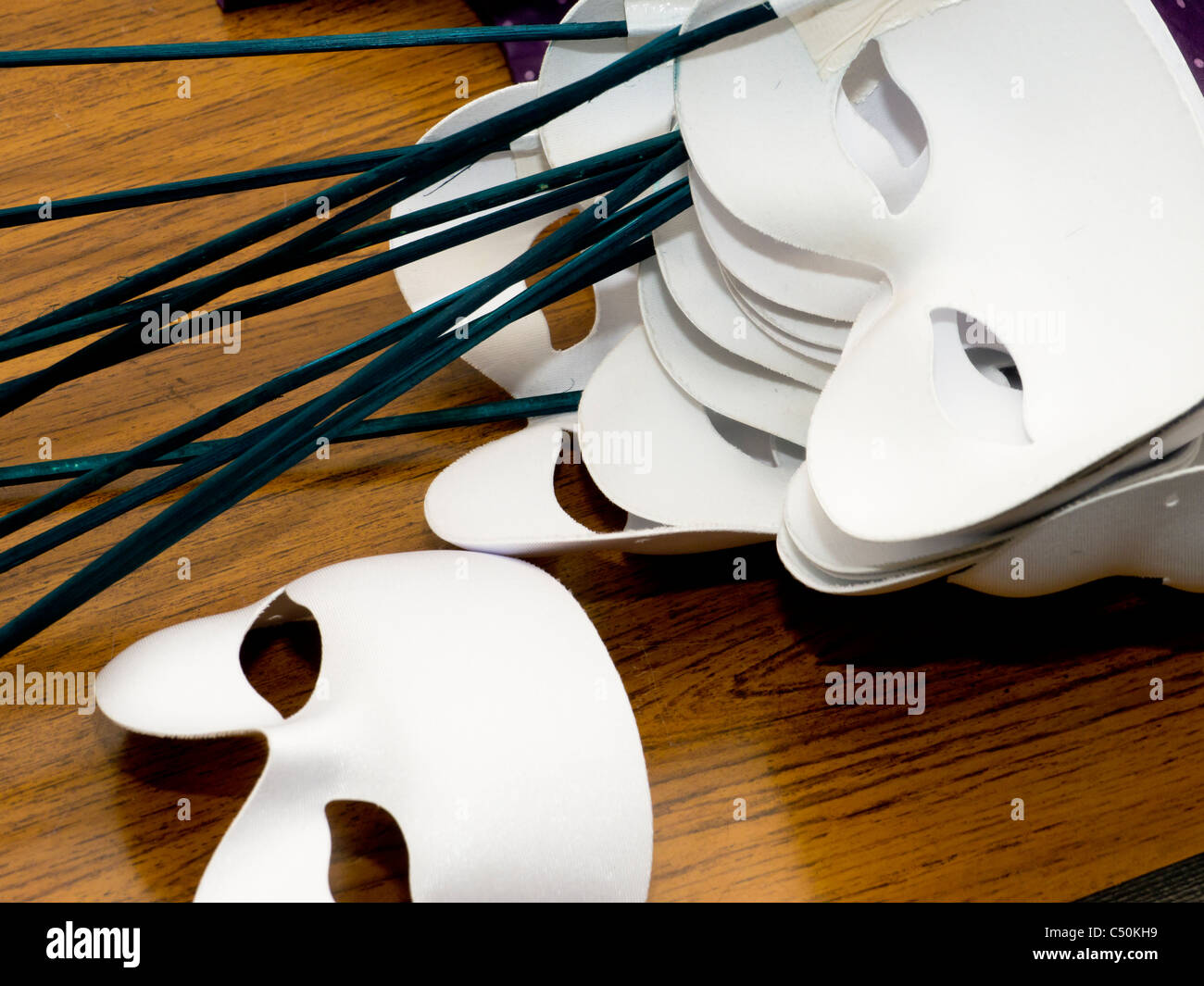 Face masks used by cast during the production of the opera Dido and ...