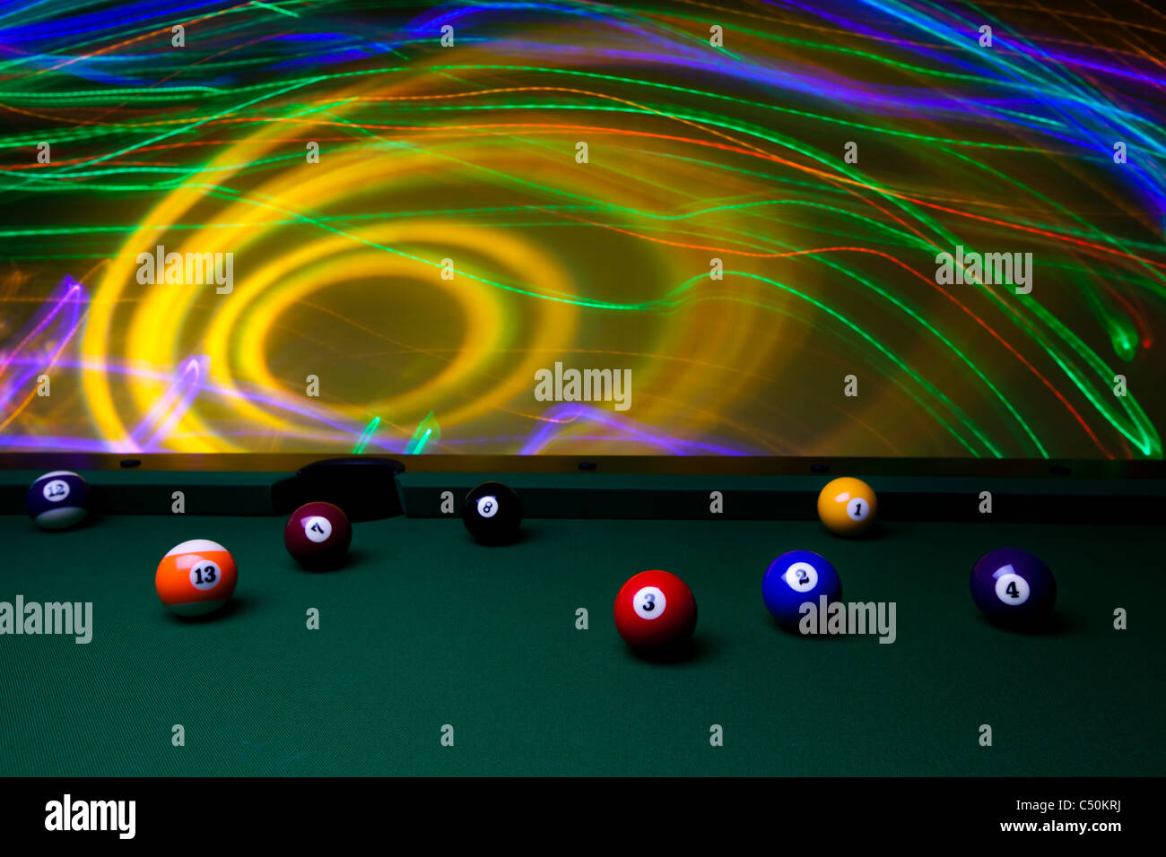 Billiard and lights Stock Photo - Alamy