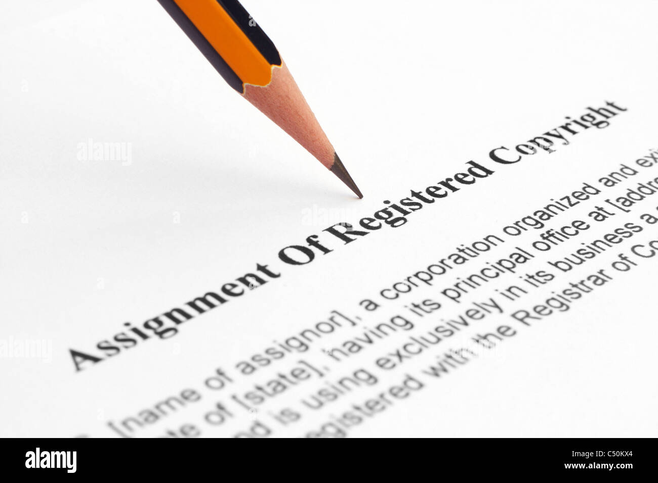 Assignment of registered copyright Stock Photo - Alamy