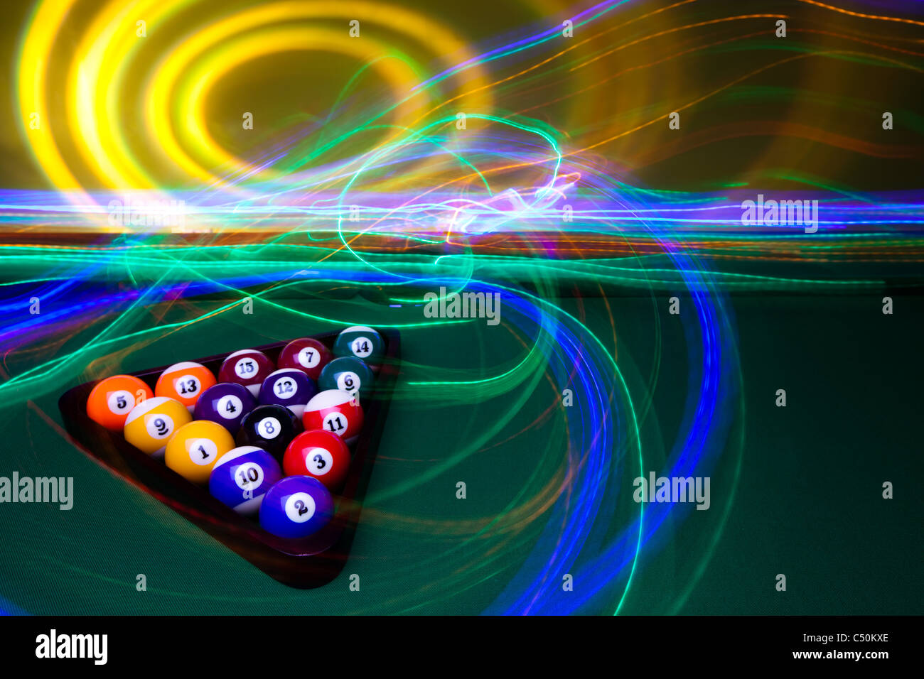 Billiard and lights Stock Photo - Alamy