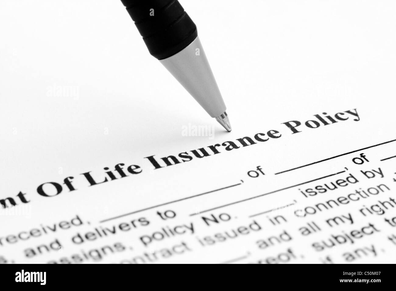 Life insurance policy Stock Photo - Alamy