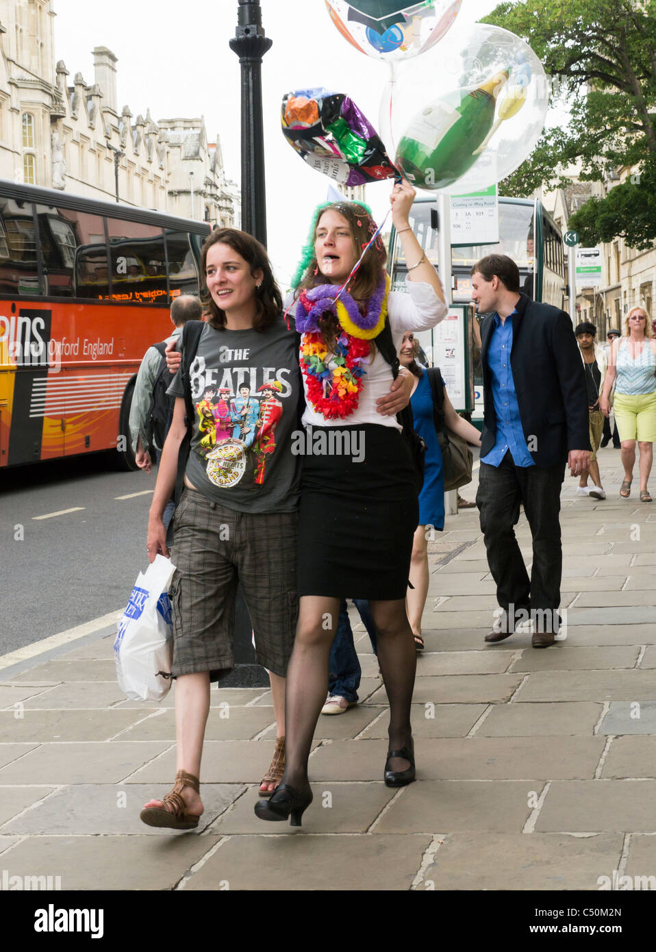 Party goers on the streets of Oxford, England Stock Photo - Alamy
