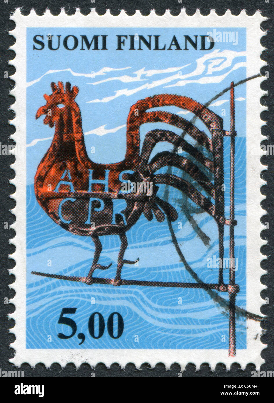 FINLAND 1977: A stamp printed in the Finland, shown Kirvu Weather Vane ...