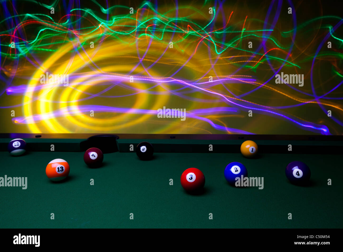 Billiard and lights Stock Photo - Alamy