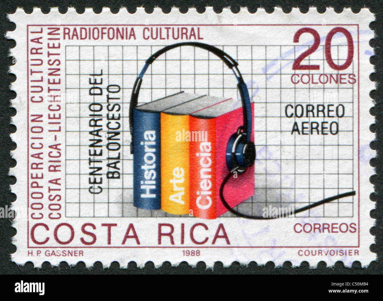 COSTA RICA 1988: A stamp printed in the Costa Rica, dedicated to ...