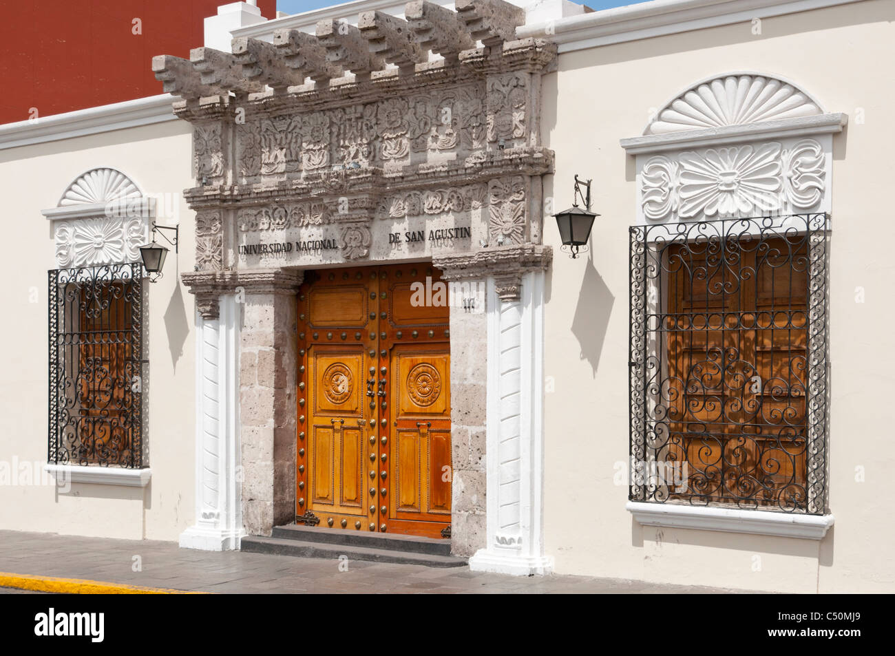 Colorful building architecture in Arequipa, Peru, South America Stock ...