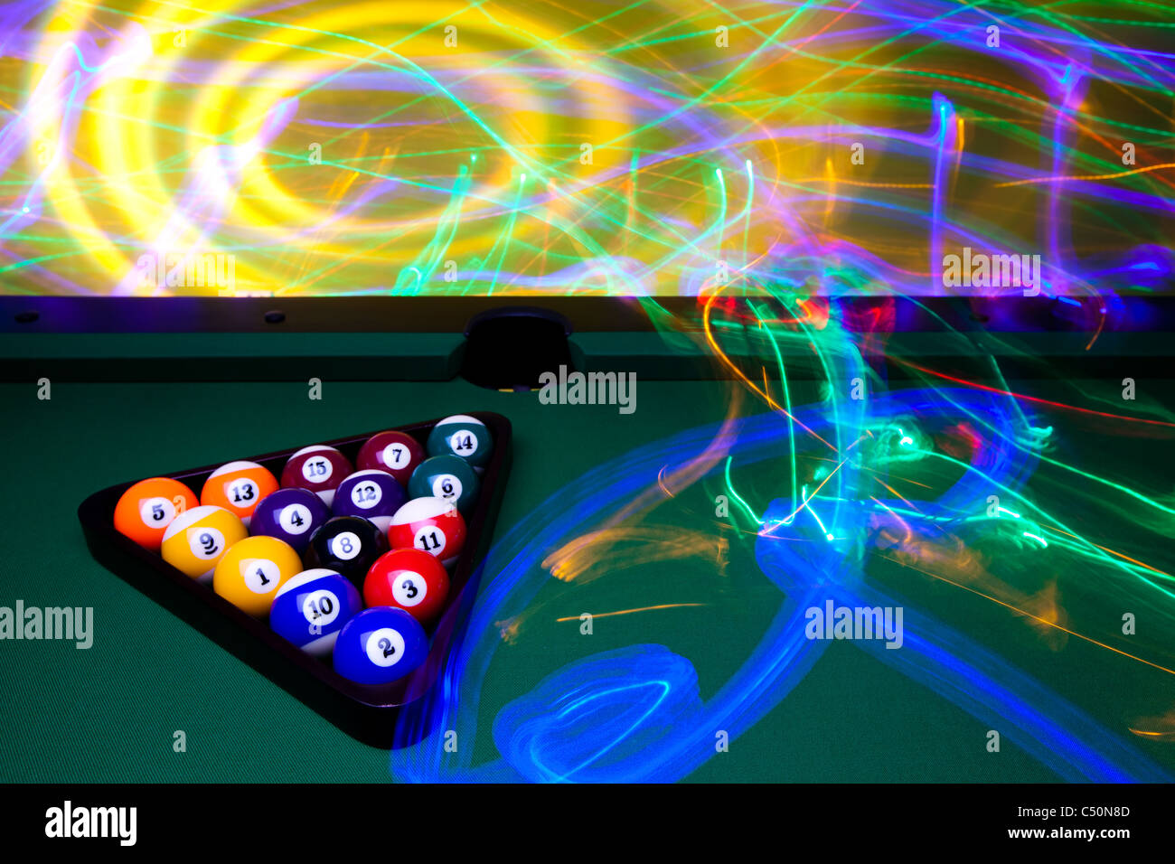 Billiard and lights Stock Photo - Alamy