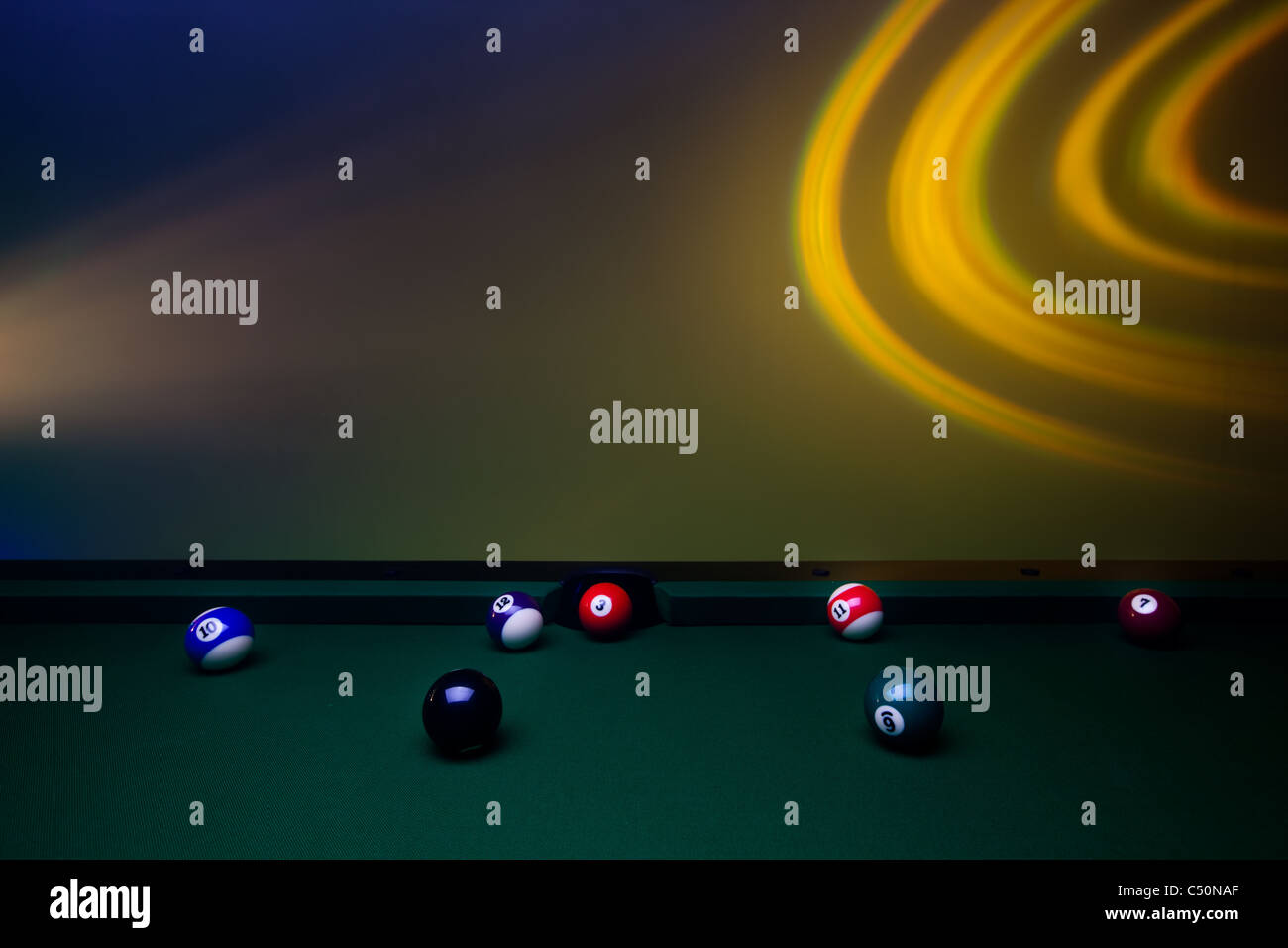 Billiard and lights Stock Photo - Alamy