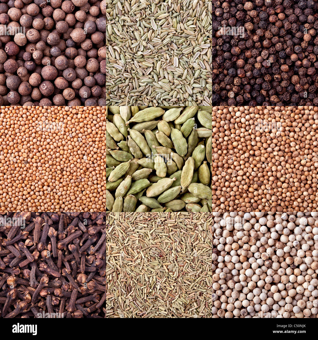 Background of different spices Stock Photo - Alamy