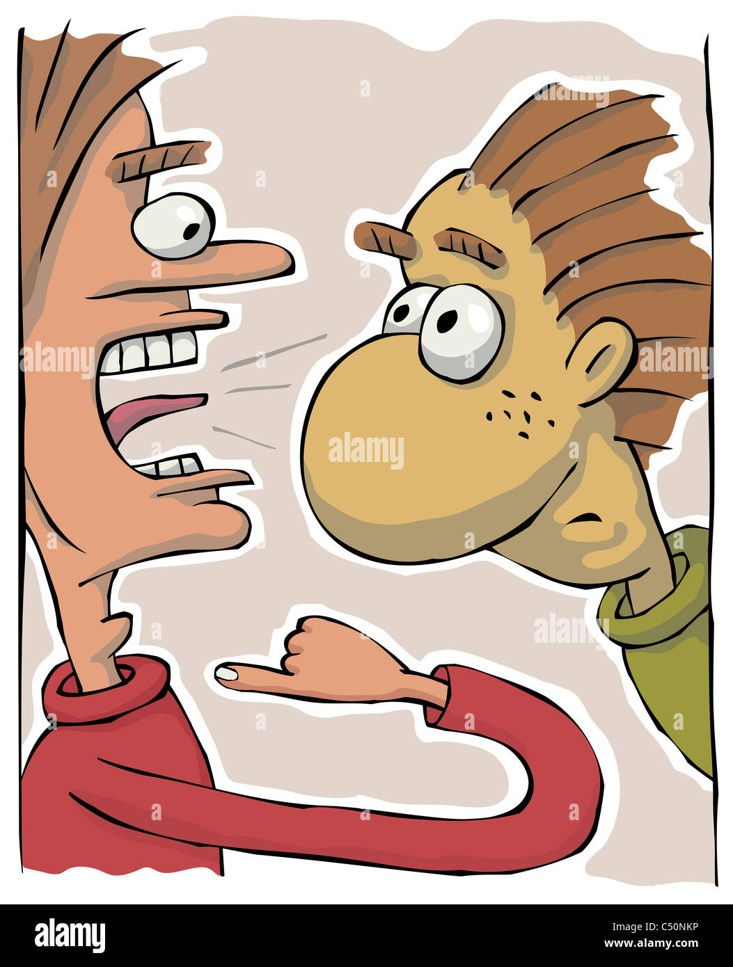 Angry arrogant man is shouting at another calm man Stock Photo - Alamy