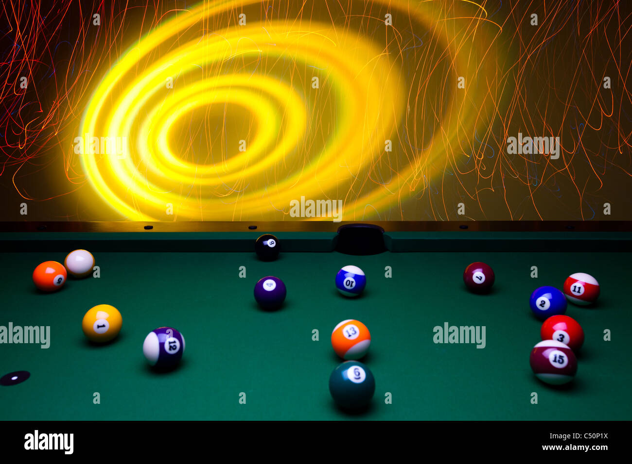 Billiard and lights Stock Photo - Alamy