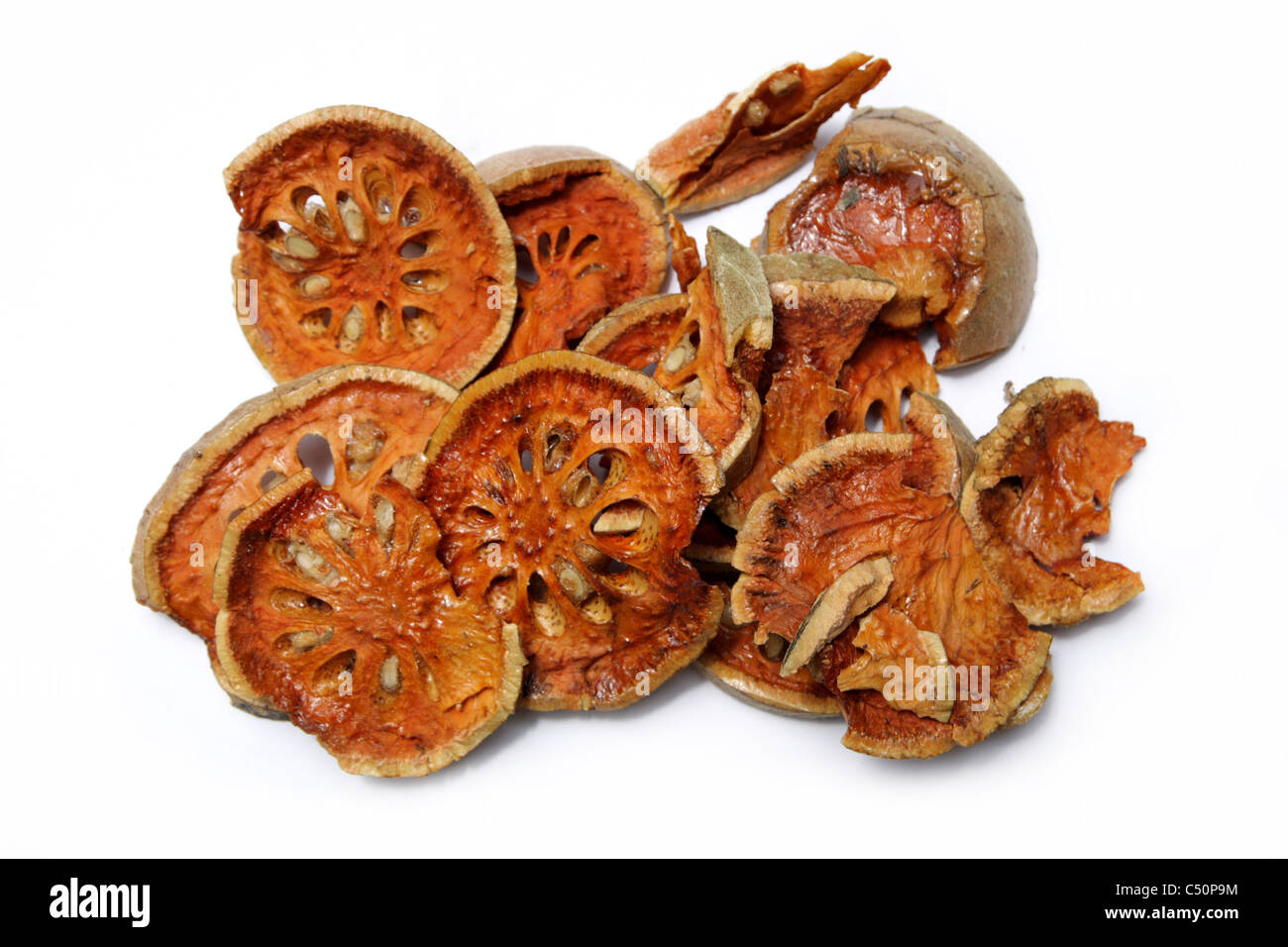 Dried bael fruit Stock Photo - Alamy